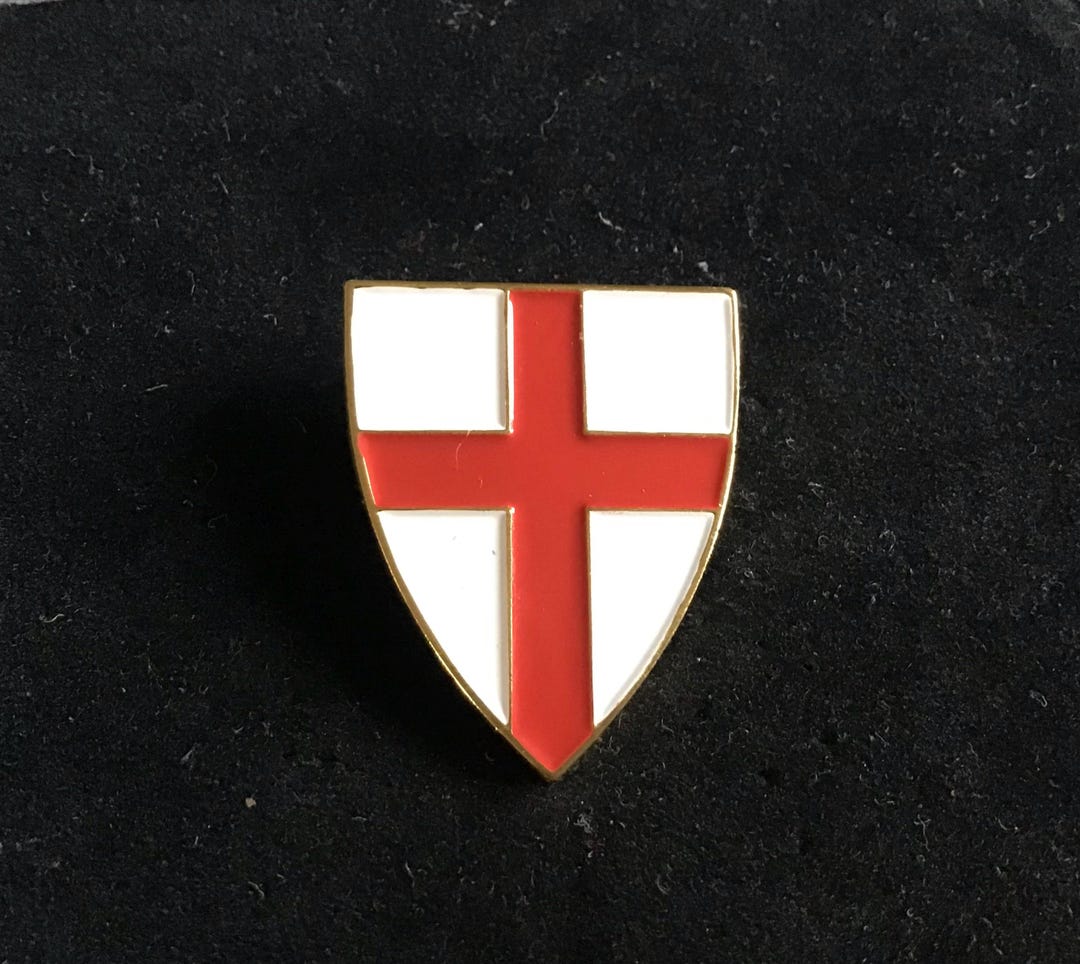 Medieval St George Cross Shield Pin Badge With Gift Bag - Etsy