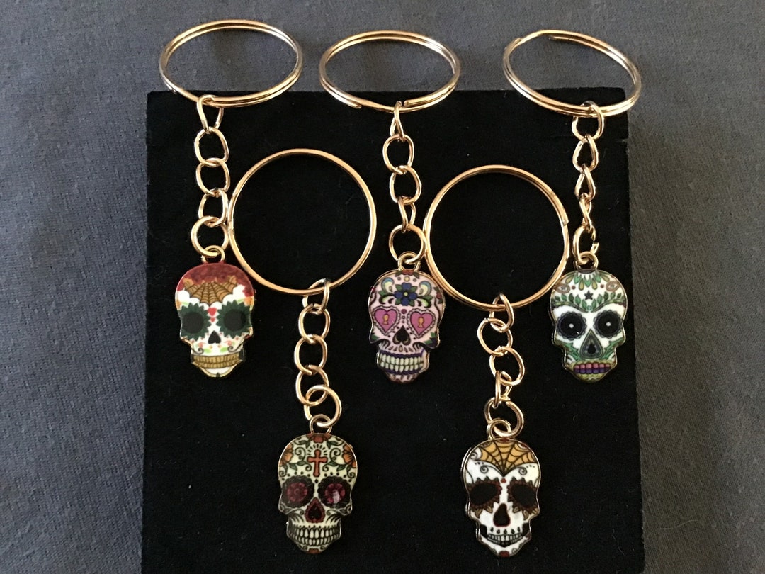 Various Dead of the Dead Skull Keyring With Gift Bag - Etsy