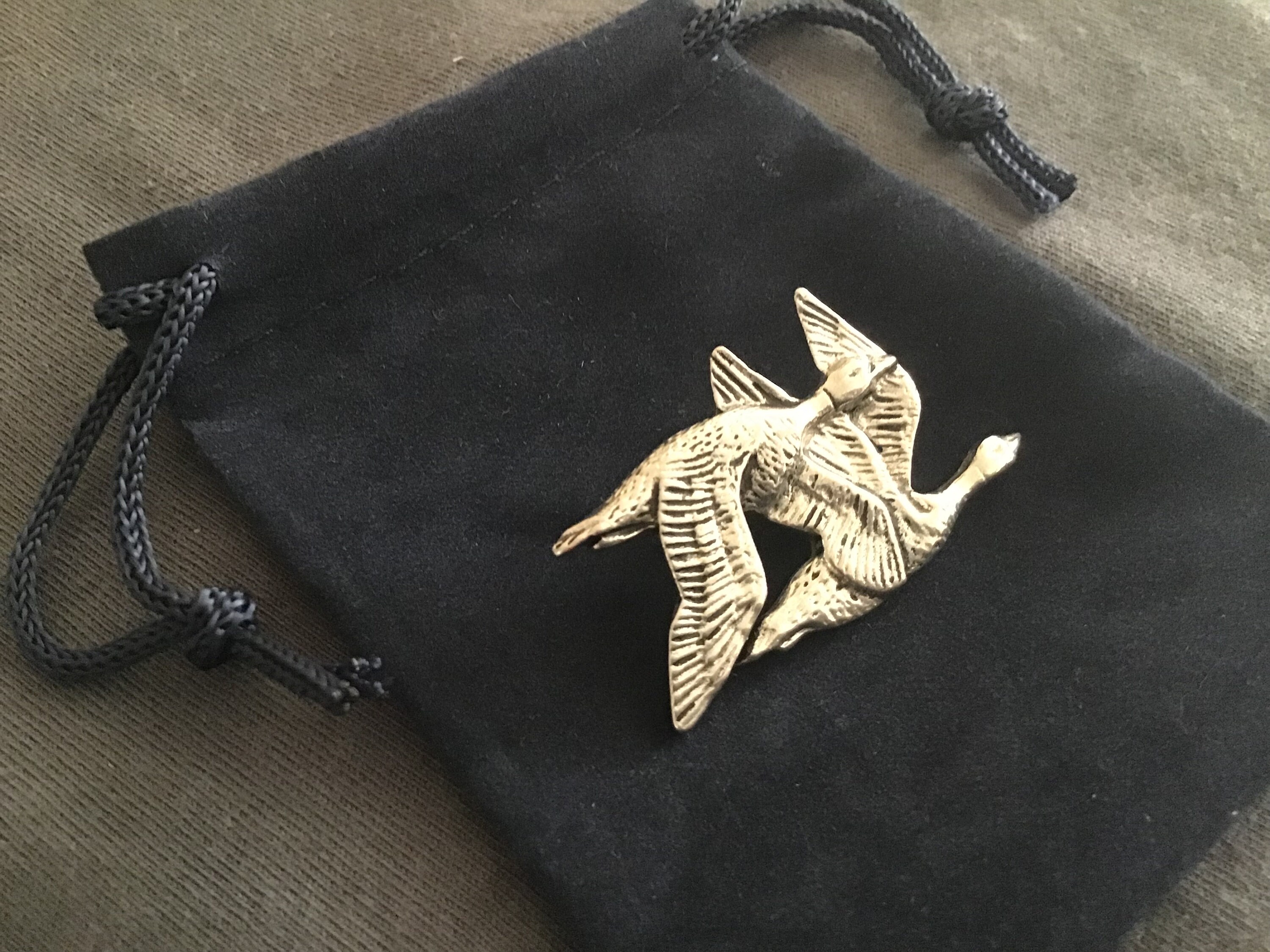 Beautiful Flying Geese Sliver Pewter Pin Badge With Gift Bag - Etsy