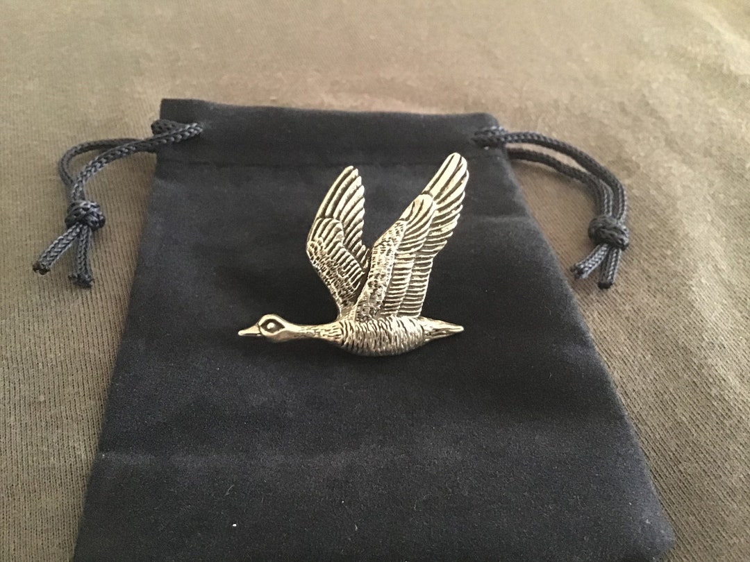 Beautiful Flying Goose Sliver Pewter Pin Badge With Gift Bag - Etsy