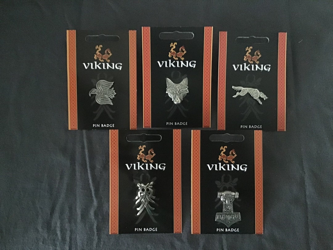 Various Viking Themed Sliver Pewter Pin Badges - Etsy