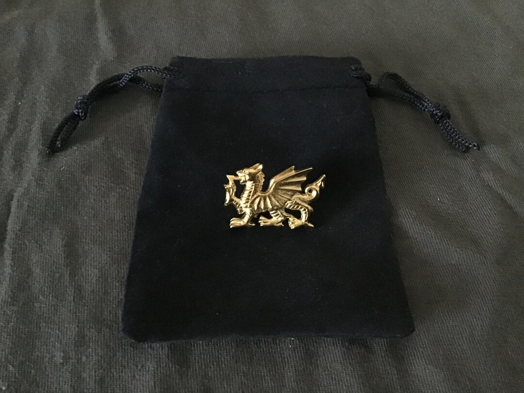 Beautiful Welsh Dragon Gold Plated Pewter Pin Badge With Gift Bag - Etsy