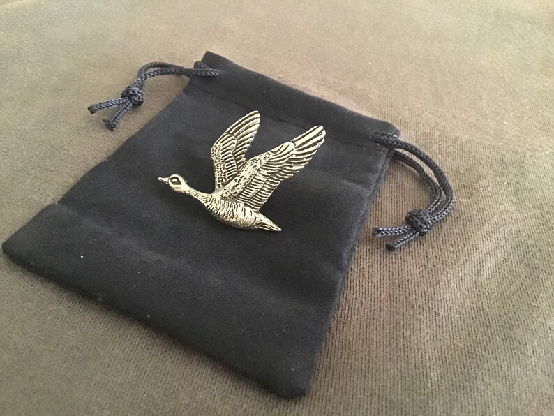 Beautiful Flying Goose Sliver Pewter Pin Badge With Gift Bag - Etsy