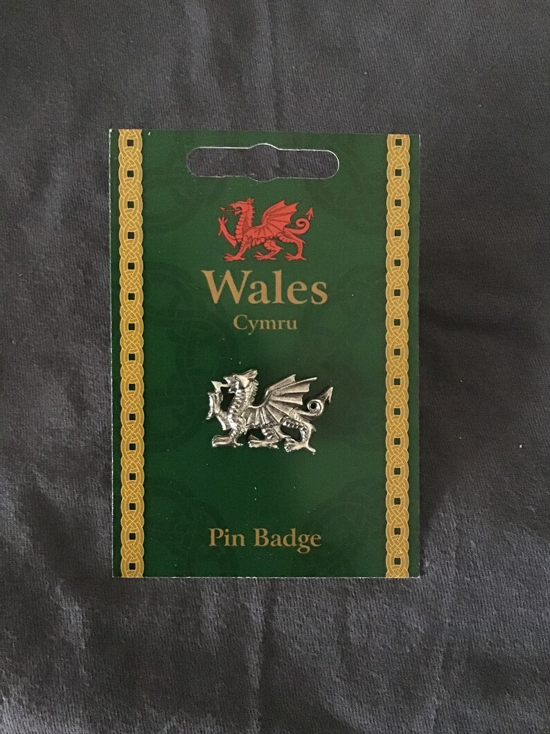Various Welsh Themed Sliver Pewter Pin Badges - Etsy