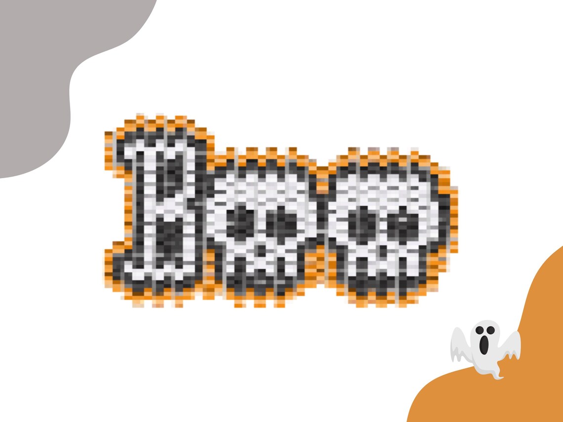 Miyuki Boo Letter Pattern: Spooky Skull Design With Delica Beads for ...