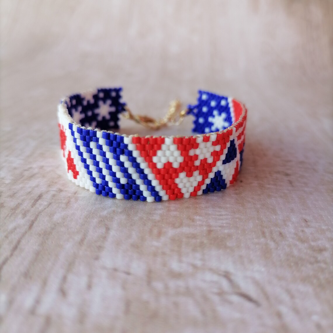 Miyuki Bracelet Pattern,beaded USA Flag,peyote Stitch Flag,miyuki Seed ...
