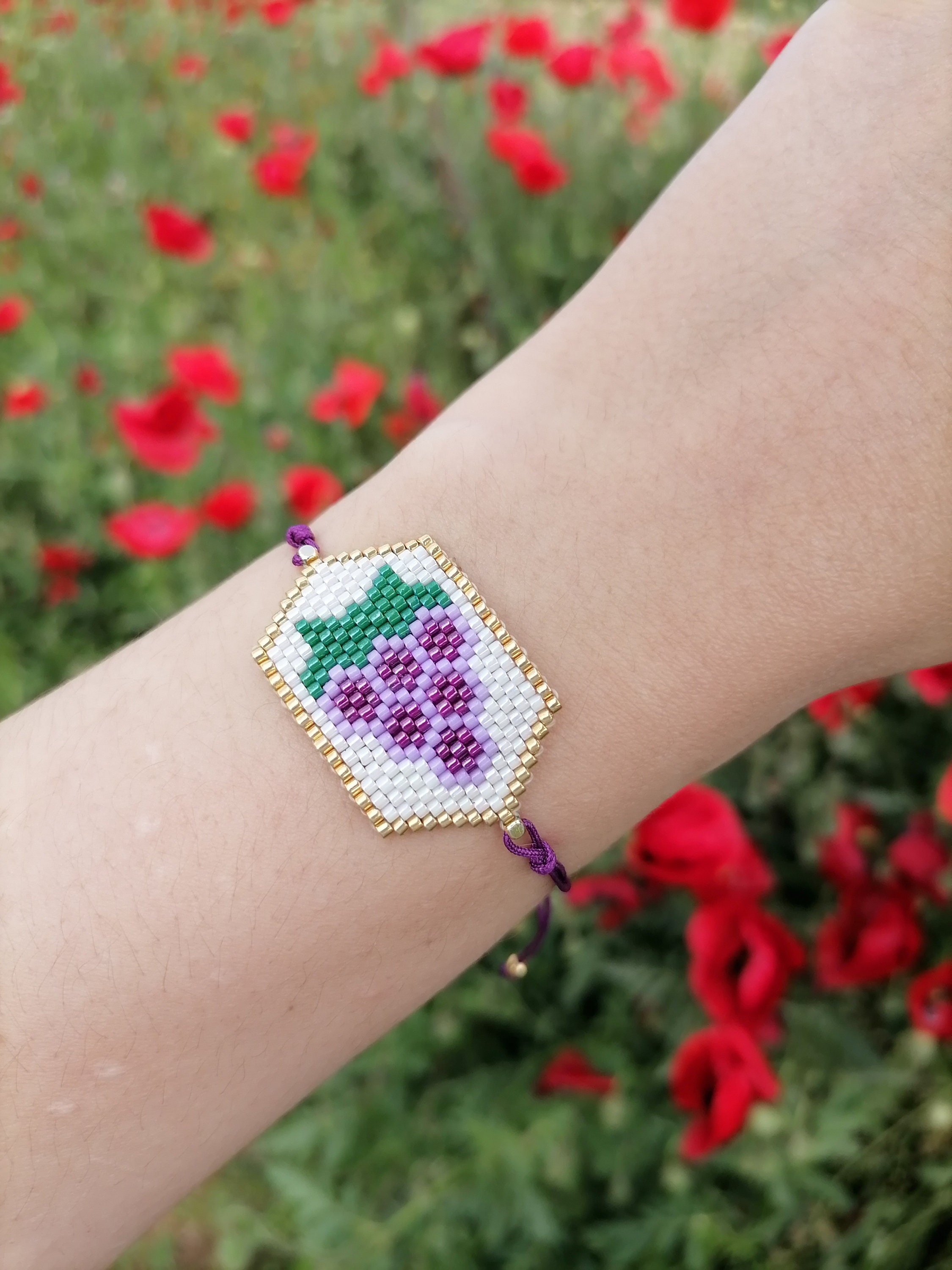 Chic Grape Jewelry Pattern - Miyuki Beading Craft Tutorial, Digital ...