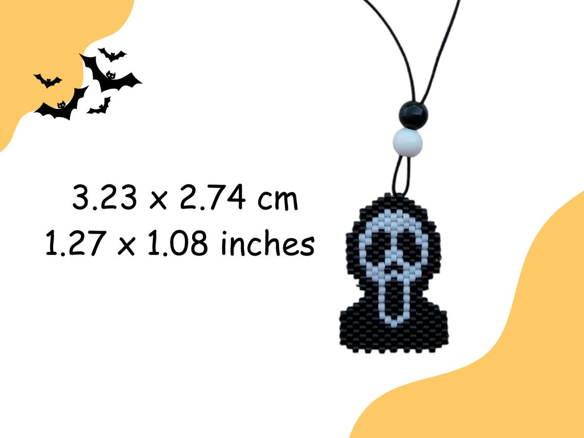Brick Stitch Skull Miyuki Pattern - Halloween Seed Beads Beadwork PDF ...