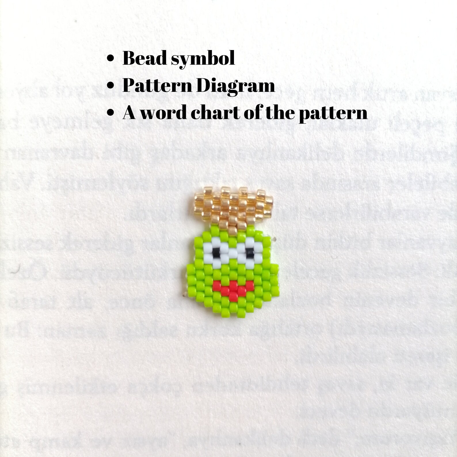 Frog Brick Stitch Pattern With Miyuki Delica Beads Beaded Animal Craft Seed Bead Frog Prince ...