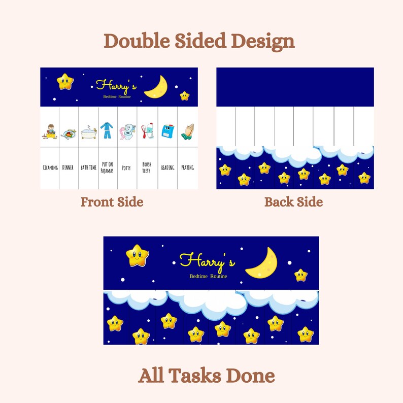 Editable Bedtime Routine Flip Chart for Toddler Bed Time - Etsy