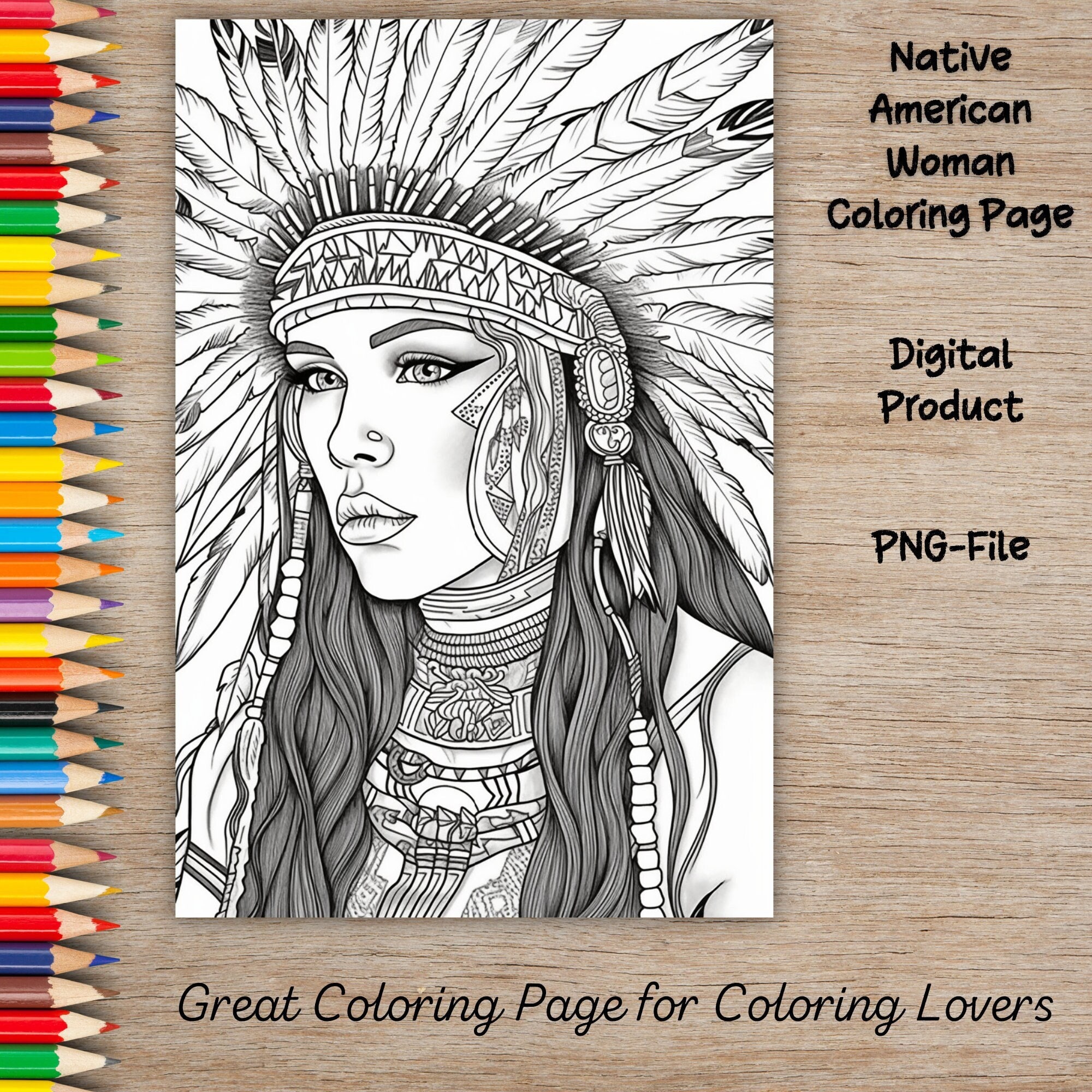 Native American Girl Coloring Page