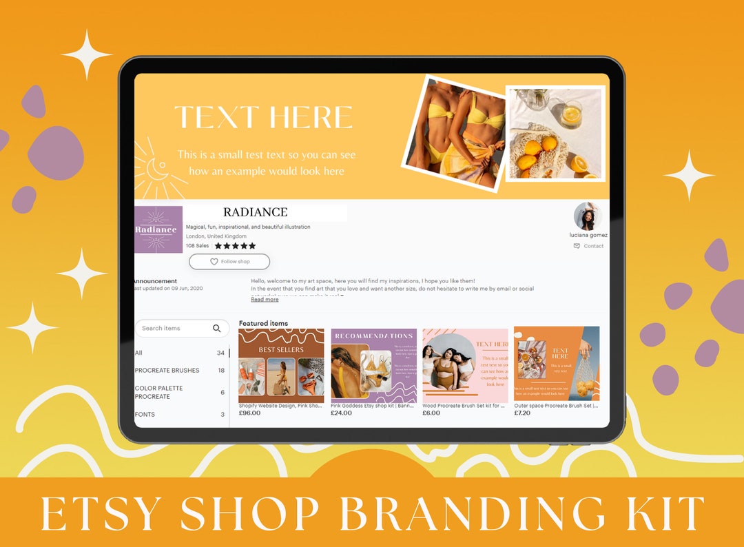 Etsy Shop Banner for Branding Kit Template Editable Canva Banner Mockup ...