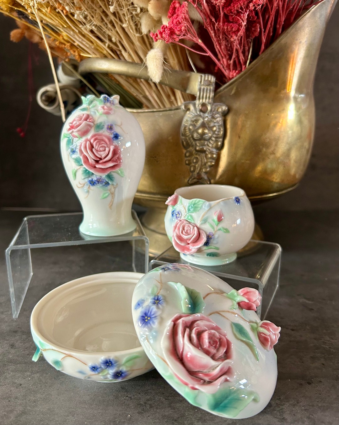 Royal Doulton by FRANZ. Pink Roses Collection. - Etsy