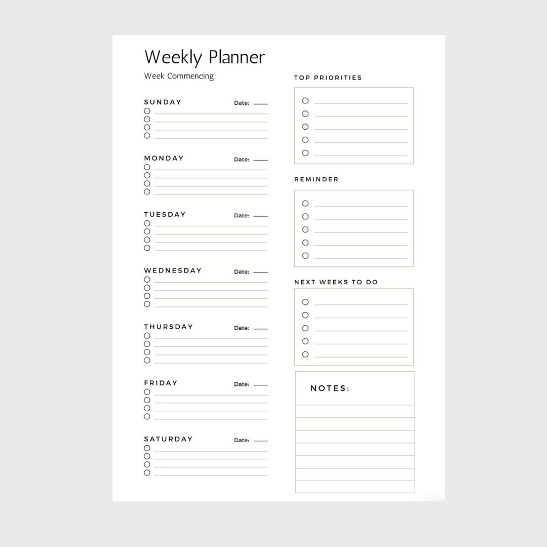 Weekly Digital Planner Printable - Etsy