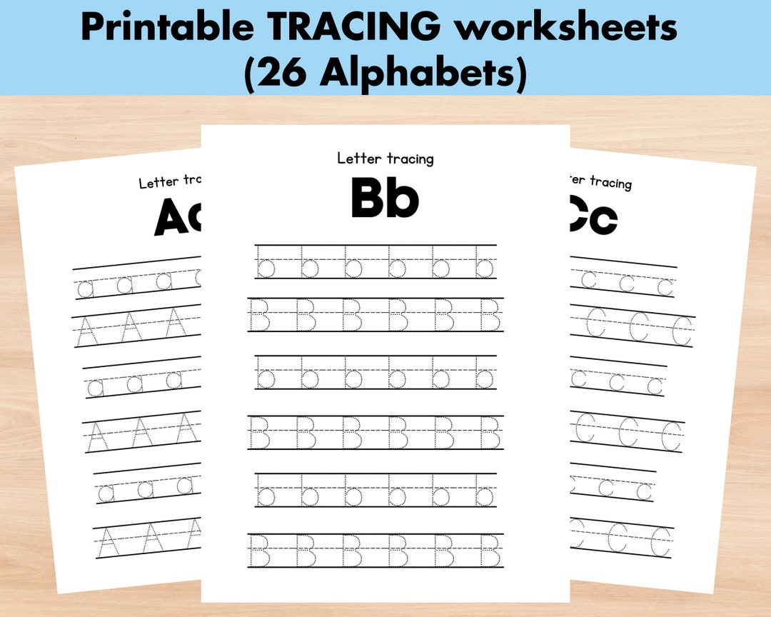 Uppercase Lowercase Alphabet Tracing Worksheets, Printable Preschool ...