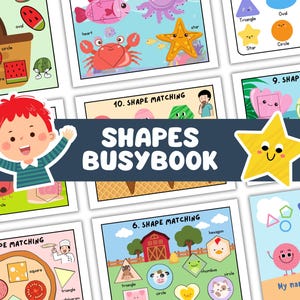 Toddler Learning Binder, Shapes Matching Busybook, Shape Sorting Game ...