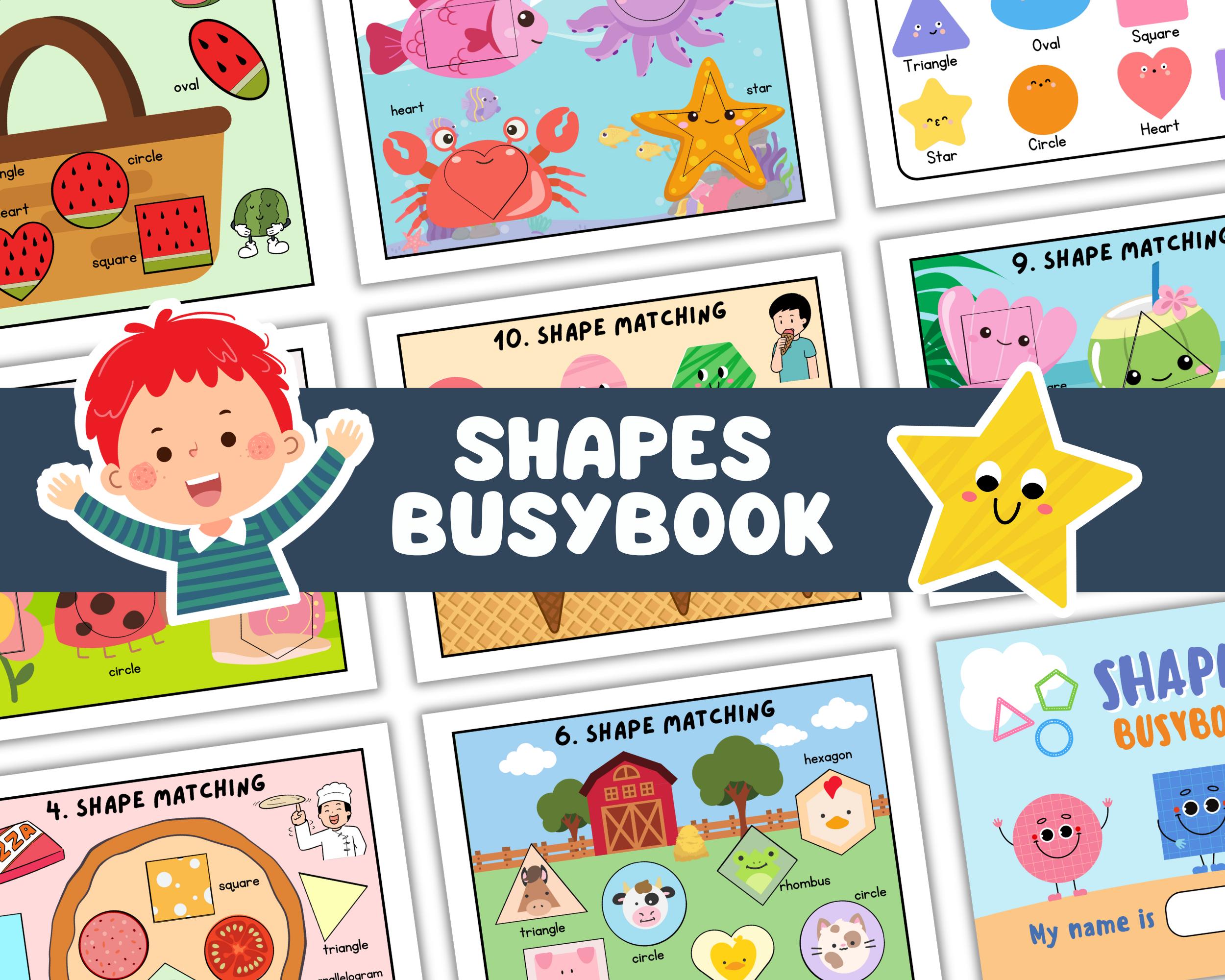 Toddler Learning Binder, Shapes Matching Busybook, Shape Sorting Game ...