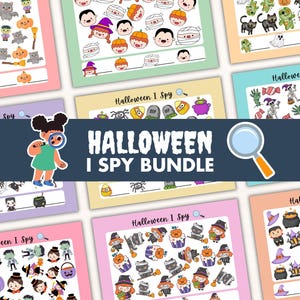 Halloween I Spy Game Bundle, Kids Printable Activity Set, Look and Find ...