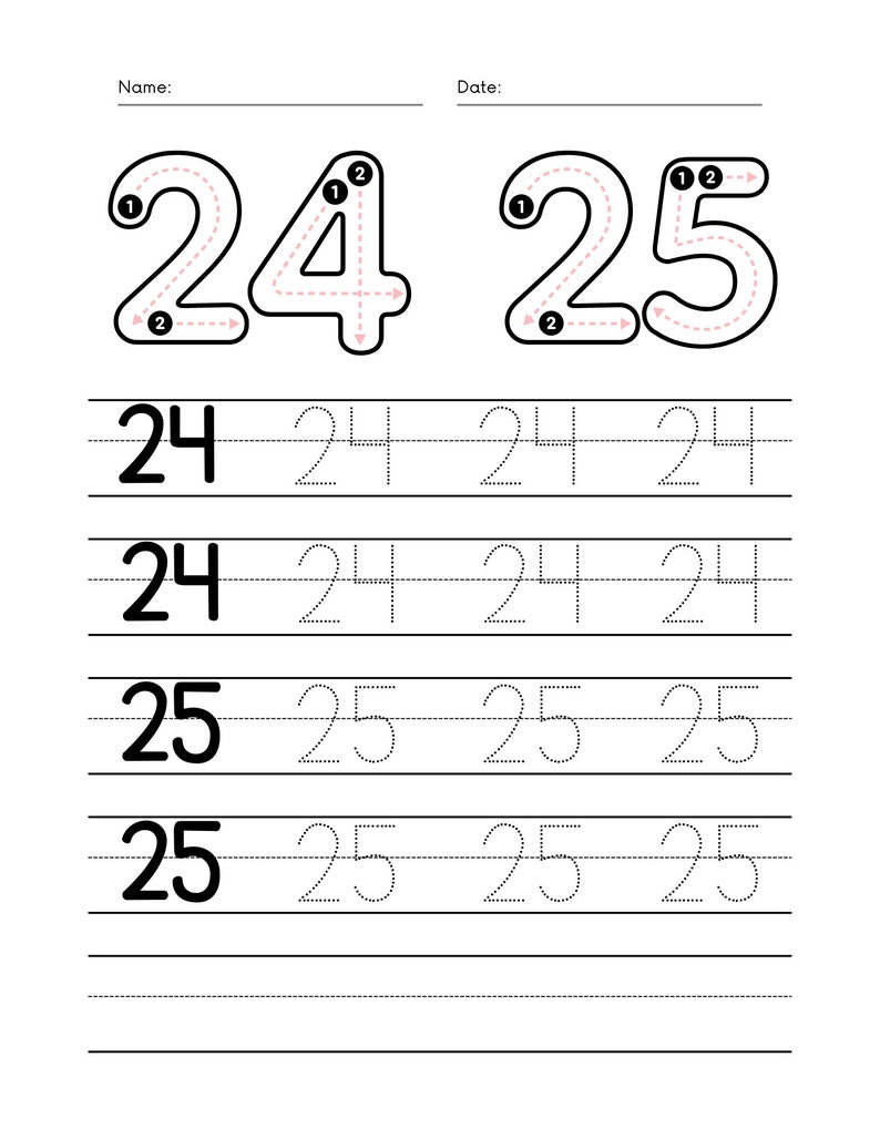 44 Alphabet Numbers Tracing Worksheets | Handwriting Practice for ...