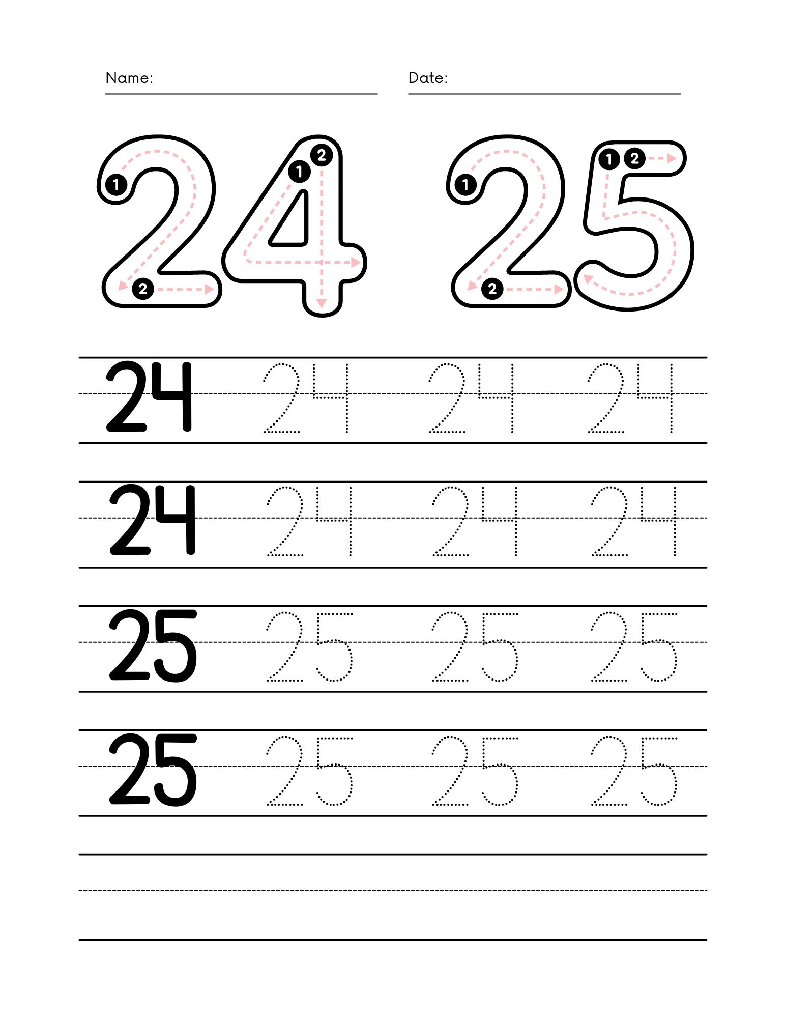 44 Alphabet Numbers Tracing Worksheets Handwriting Practice for ...