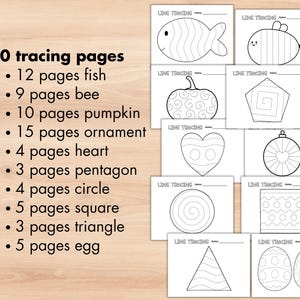 70 Preschool Line Tracing Worksheet Bundle, Line Trace Page Printable ...