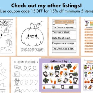 Halloween I Spy Game Bundle, Kids Printable Activity Set, Look and Find ...