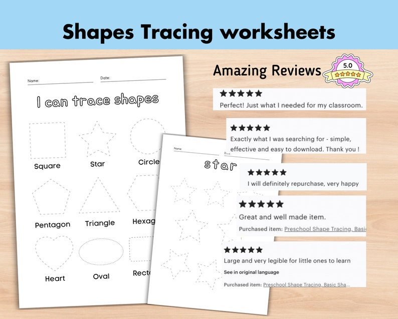 Preschool Shape Tracing, Basic Shape Tracing, Shape Tracing Worksheets ...