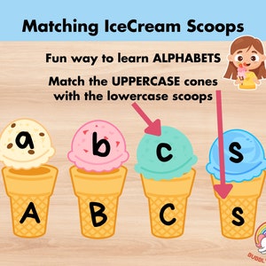 Matching ABC Ice Cream Game, Match the Alphabets, Printable ...