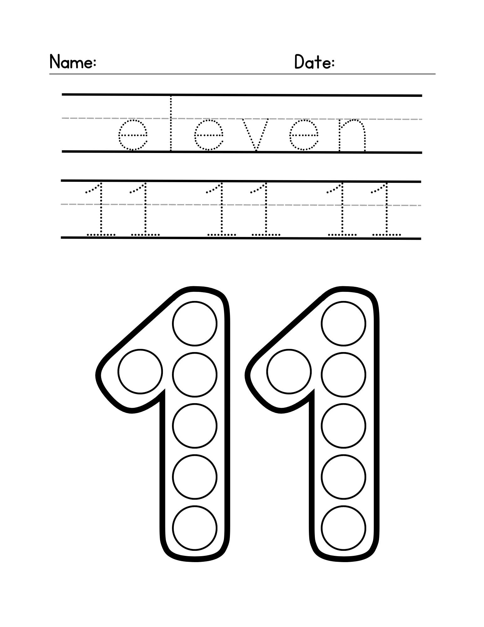 Numbers Dot Marker Printable Coloring Pages, Do a Dot Activity, Number ...