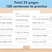 100 Sentence Writing Practice Worksheets, Printable English Writing ...