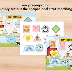 Animal Shapes Matching Activities, Preschool Printable Montessori Math ...
