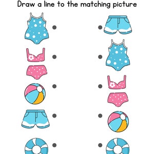 50 Matching Worksheets: Preschool Kindergarten Activity (digital ...