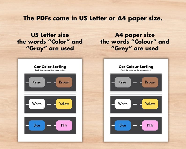 Toddler Busy Book Printable, Colour Sorting Matching Game, Car Color ...