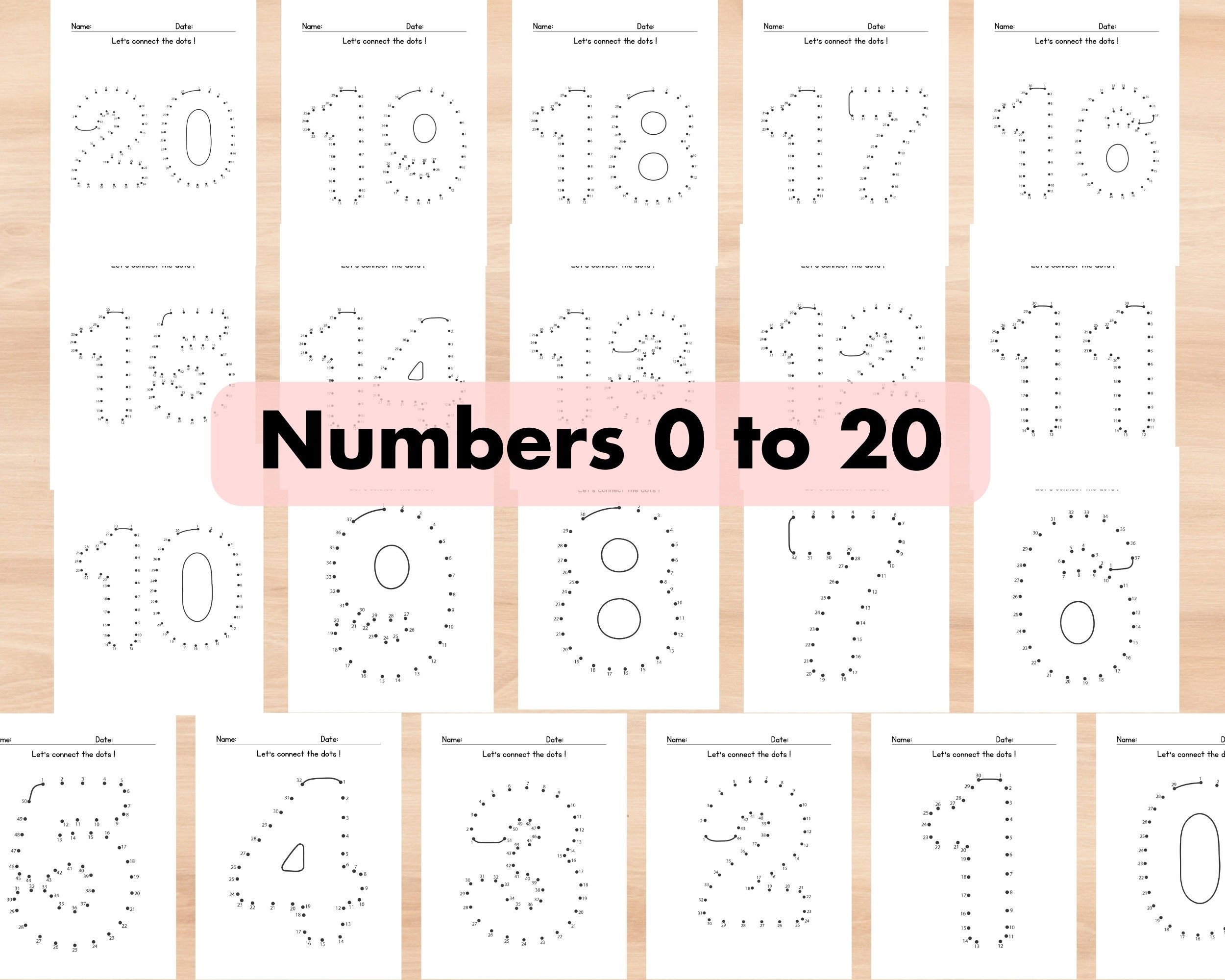 Connect the Dots Printable Pages, Number Tracing, Preschool Number 0 to ...