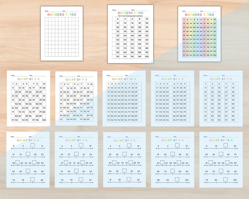 Skip Counting Numbers Worksheets Maths Printable Preschool Learning ...