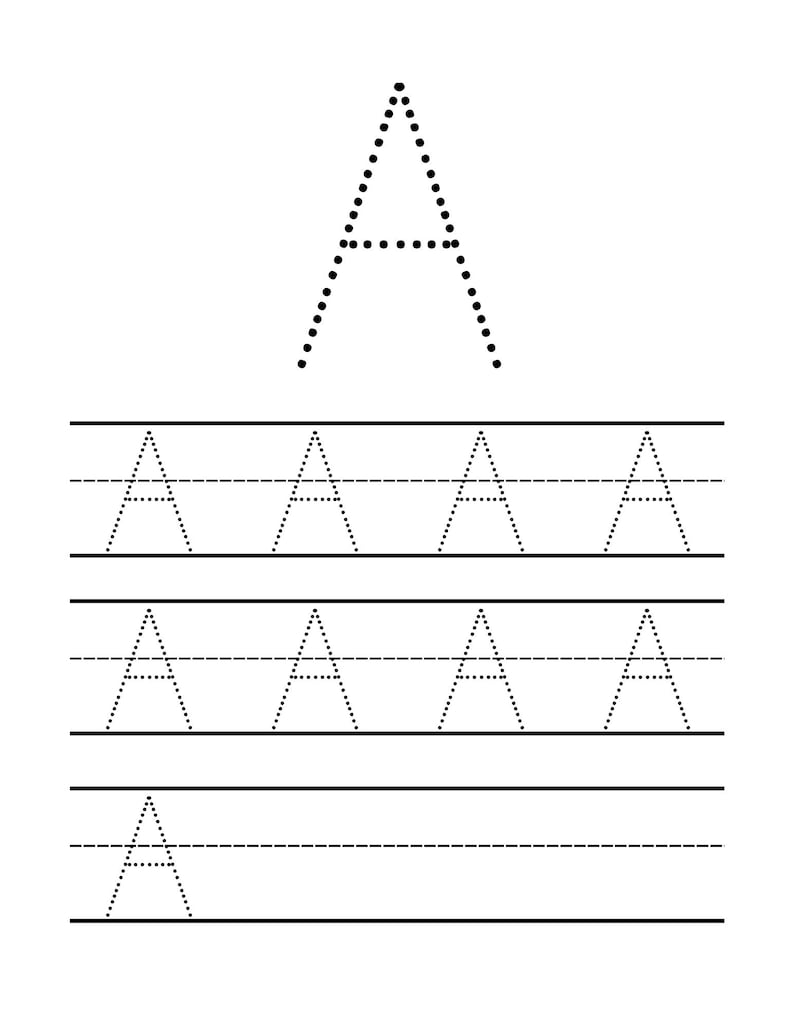 Kindergarten Alphabet Tracing Pages, Uppercase and Lowercase Letters ...