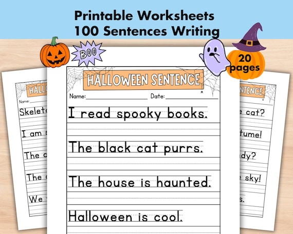 Hoja De Trabajo Con Oraciones De Halloween