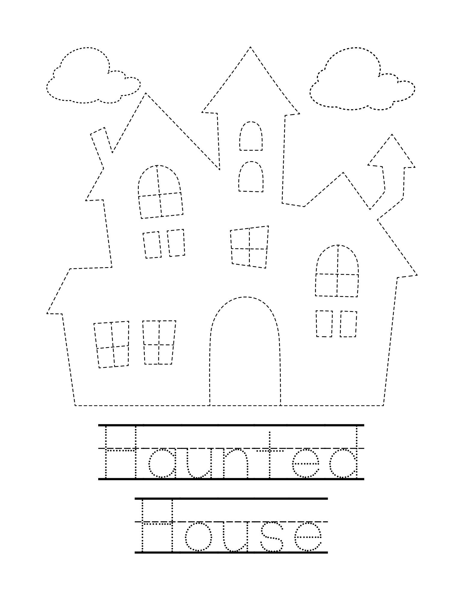 Halloween Tracing and Coloring Page, Halloween Line Trace Worksheet ...