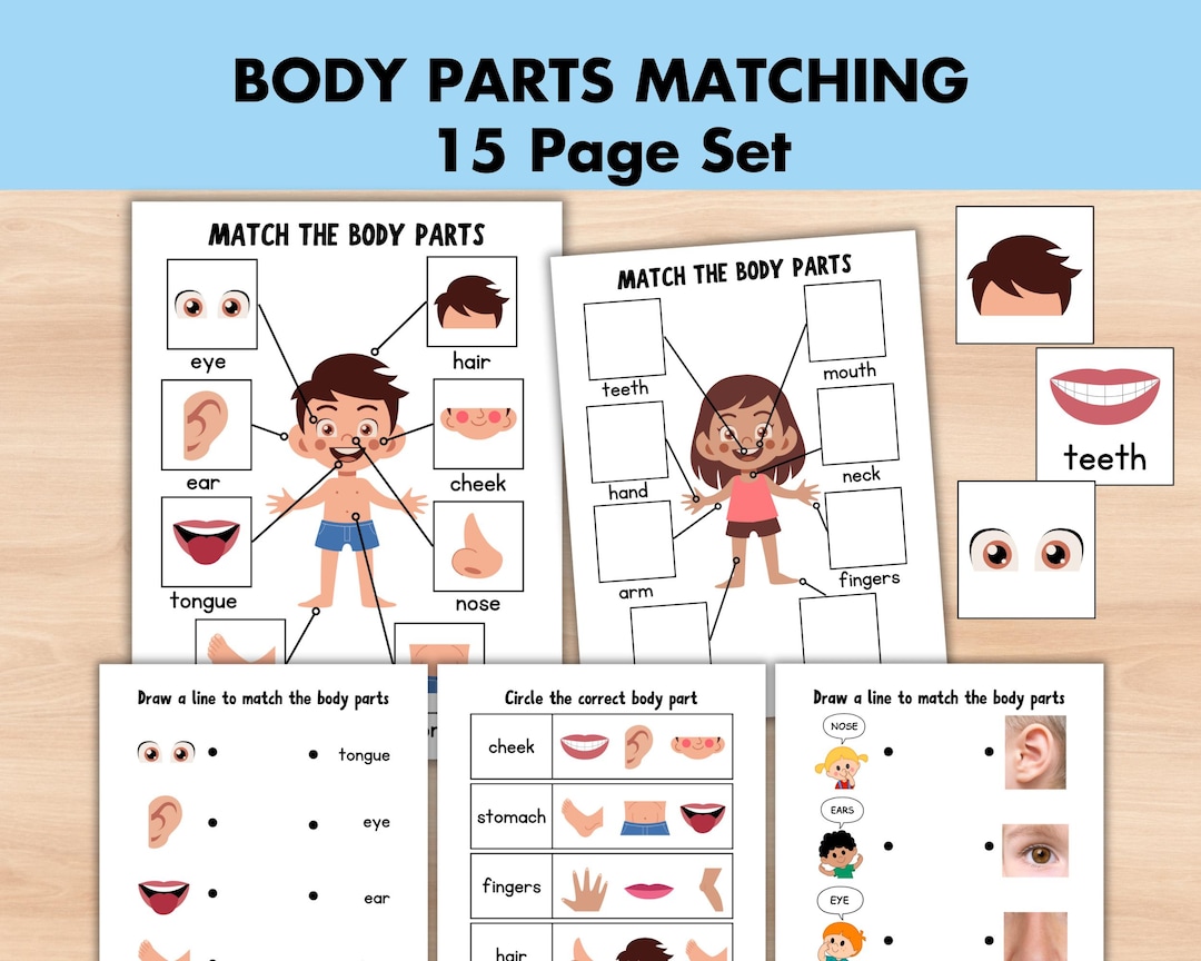 Body Part Matching Game, Toddler Busy Book Page, Instant Download ...