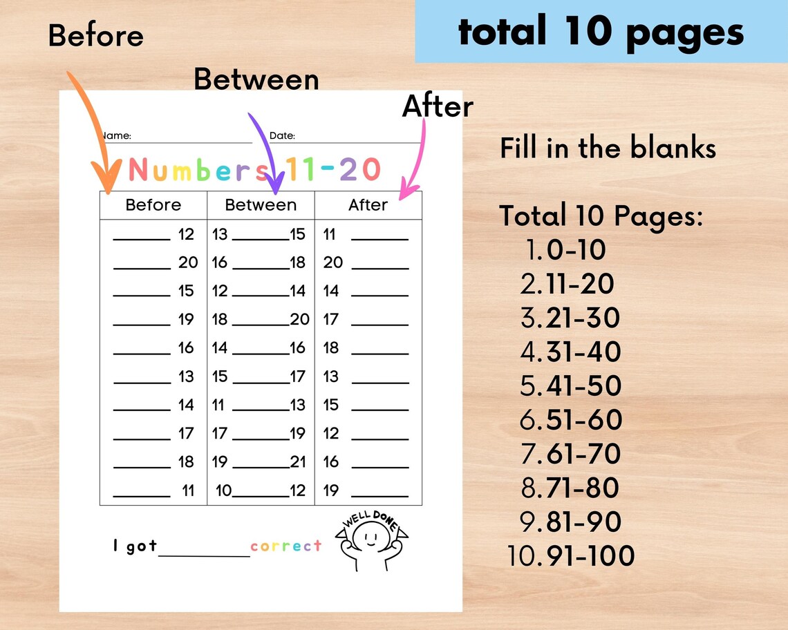 Maths Missing Numbers Worksheets 0-100 Printable, Preschool Math ...