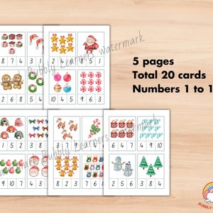 Printable Christmas Count and Clip Cards, Numbers 1-10, Preschool Math ...