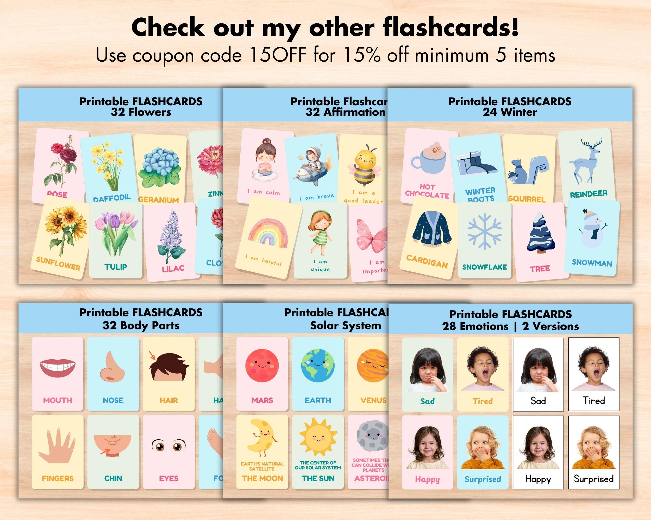 24 Body Parts Flashcards, Printable Bodyparts Flash Cards, Real Photo ...