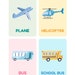 24 Vehicles Flashcards, Printable Montessori Flash Cards,pre-school ...