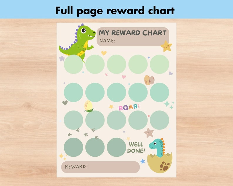 Printable Reward Chart Toddler Dinosaur, Kids Routine Tracker,reward ...