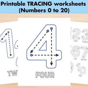 Preschool Numbers Tracing Worksheet, Handwriting Practice, Basic ...