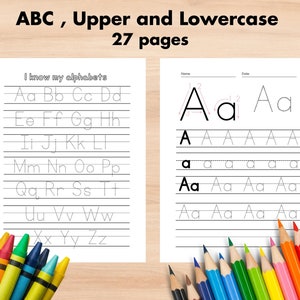 44 Alphabet Numbers Tracing Worksheets | Handwriting Practice for ...