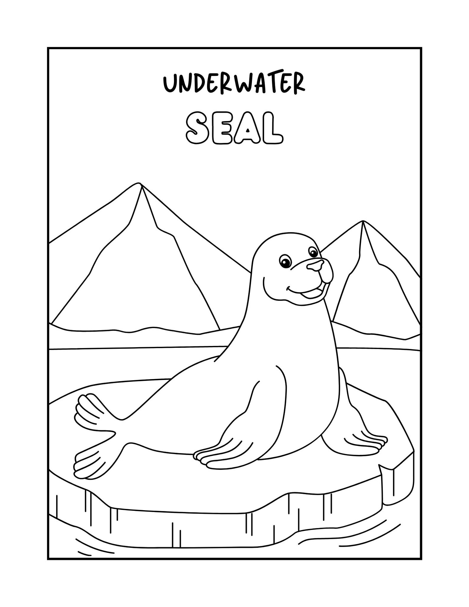 Ocean Coloring Page, Kids Coloring Book, Sea Animal Coloring for Kids ...