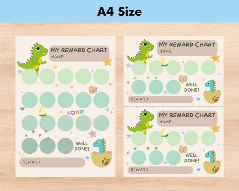 Printable Reward Chart Toddler Dinosaur, Kids Routine Tracker,reward ...