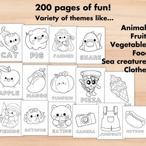 200 Easy Coloring Page for Kid, Jumbo Printable Toddlers Kawaii ...