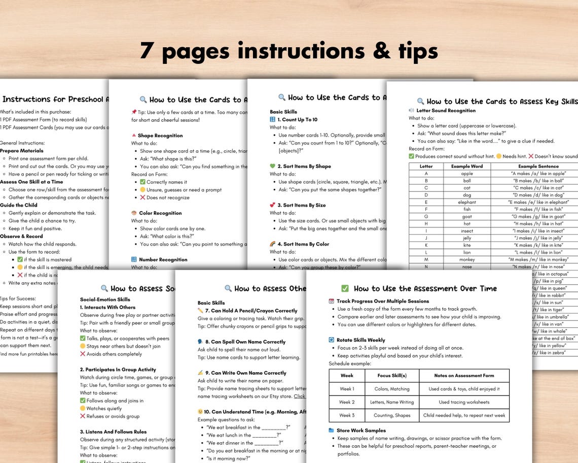 Preschool Assessment Forms Printable, Prek Assessment, Printable ...